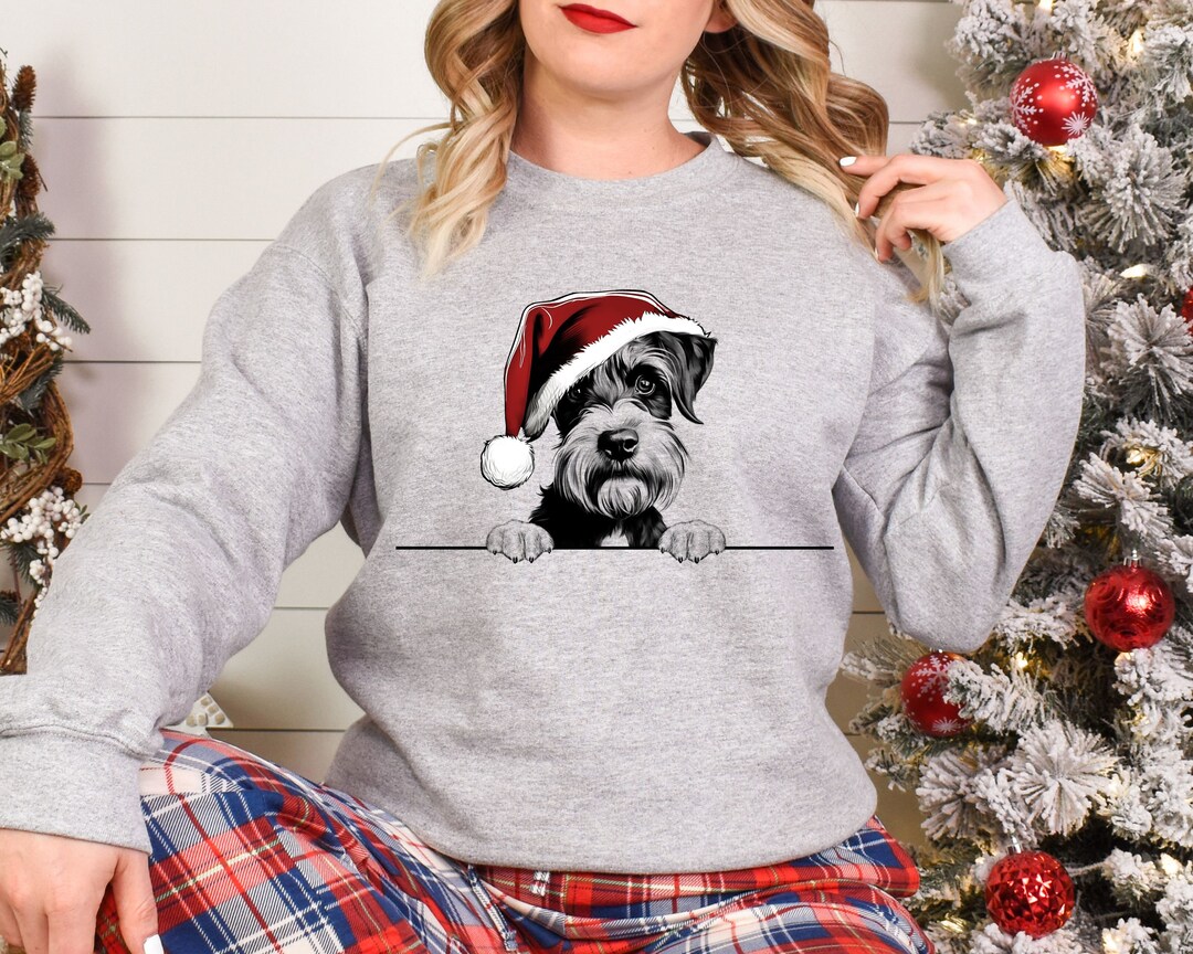 Xmas Sweatshirt Schnauzer Dog Christmas Sweater Xmas Jumper Day Santa ...