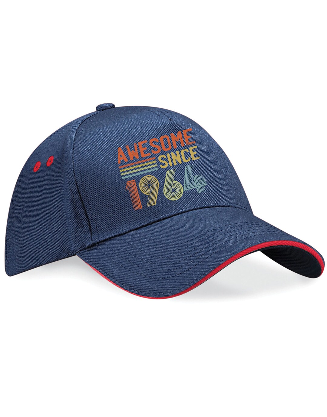 60th Birthday Hat 60 Years Old Born in 1964 Gifts 5 Panel Cotton Cap ...