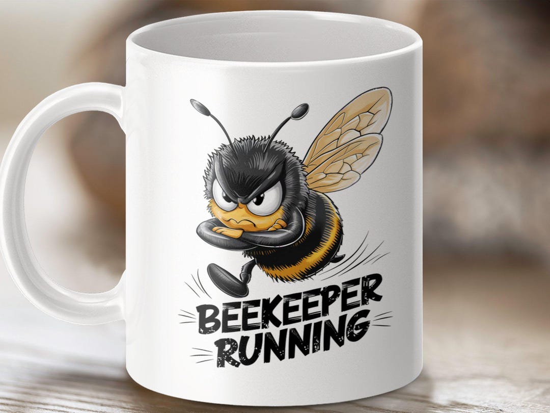 Funny Beekeeper Running Coffee Mug, Bee Tea Mug, Bee Gift Idea ...