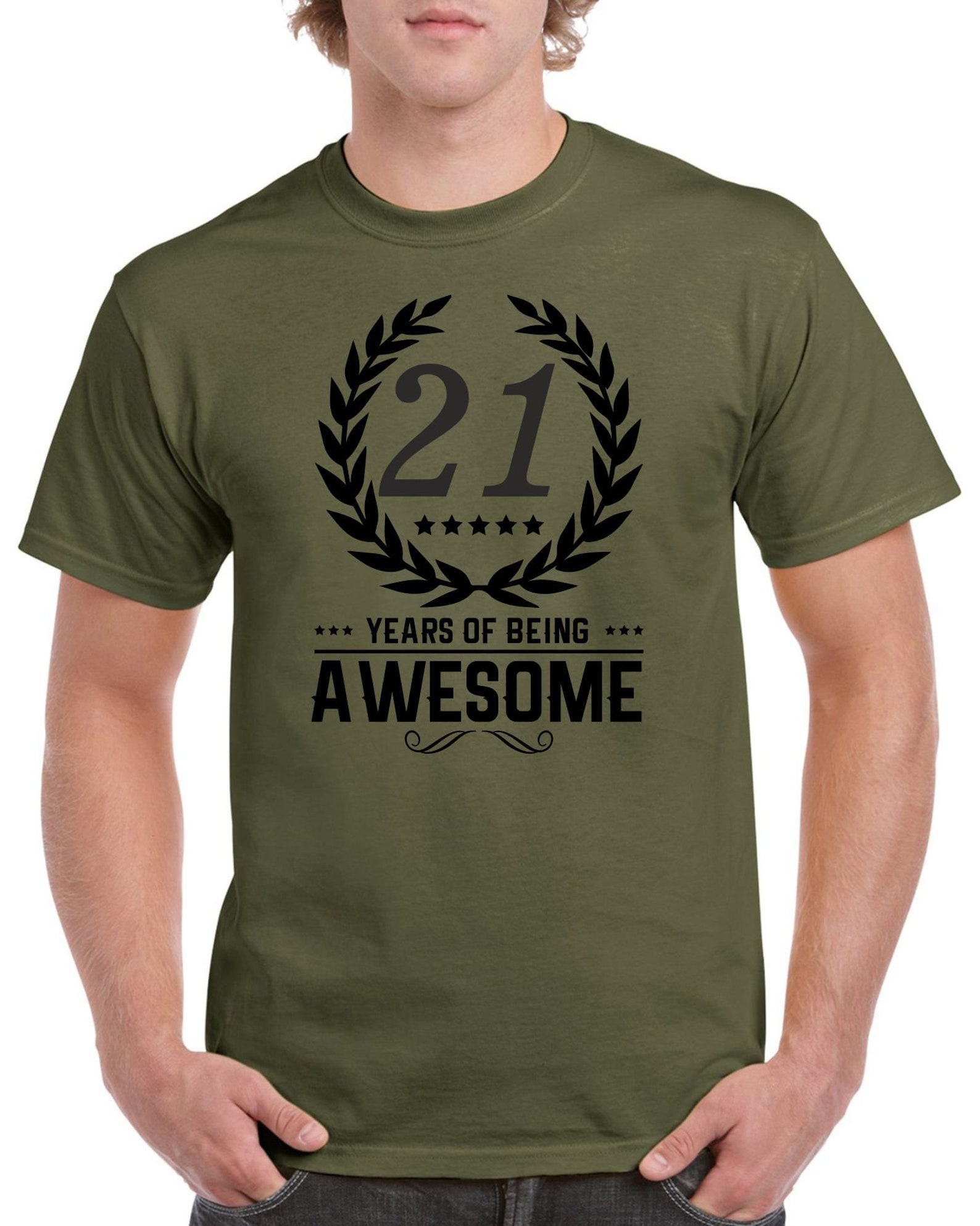Mens 21st Birthday T Shirt Gift Present Twenty One 21 Years of - Etsy