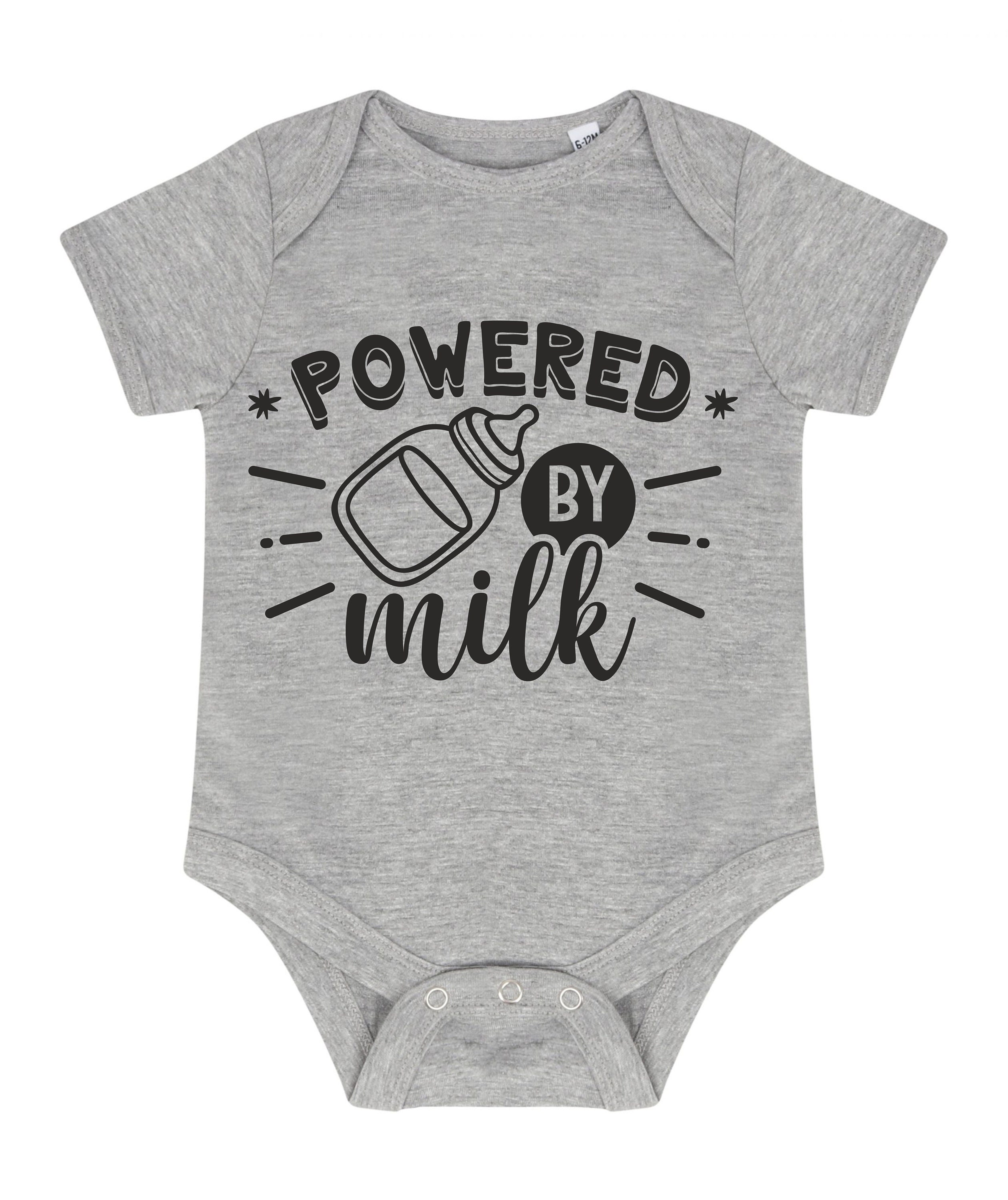 Baby Bodysuit Powered by Milk Funny Baby Vest Baby Shower Gift - Etsy UK