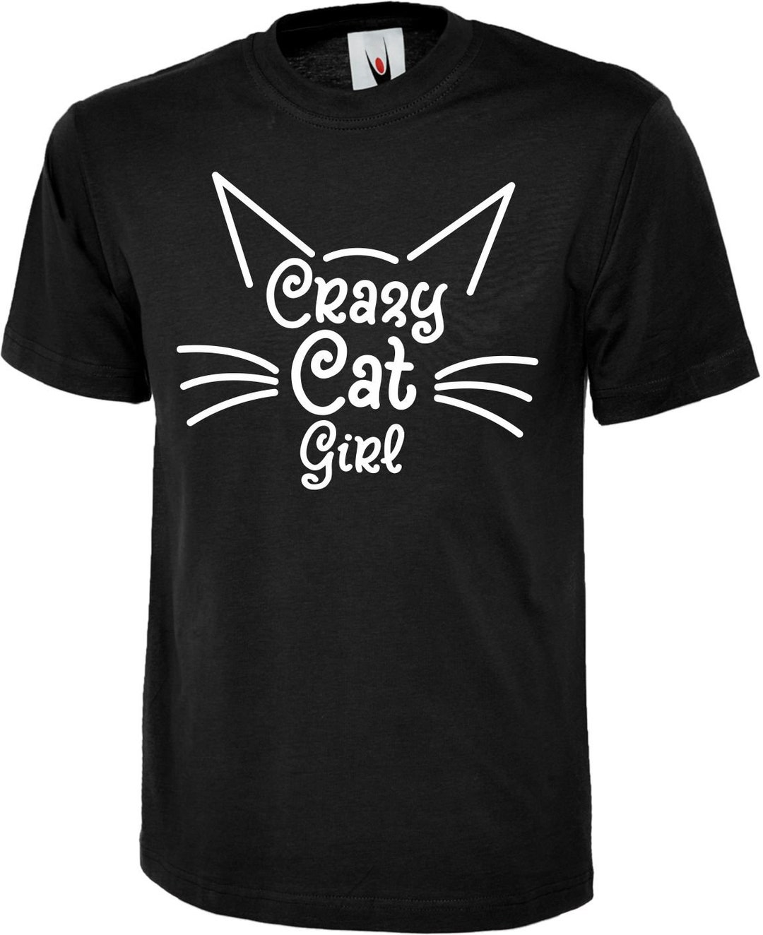 Girls Cat T Shirt Kids Childs Funny Crazy Cat T Shirt Design Girl Gift ...