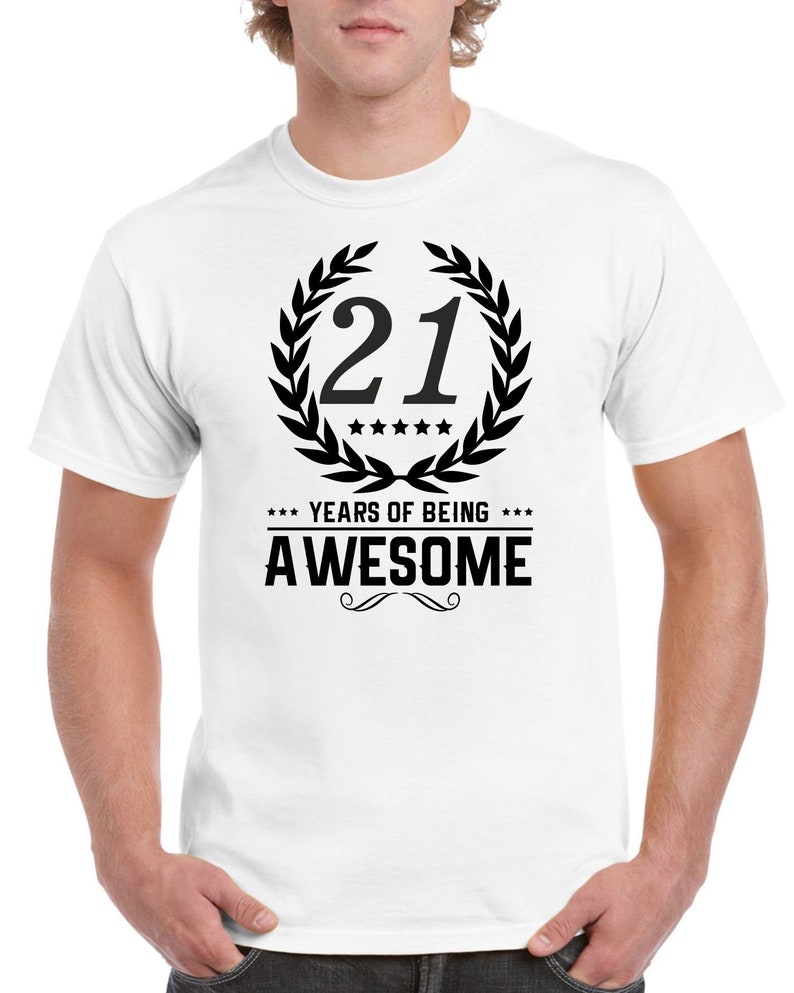 Mens 21st Birthday T Shirt Gift Present Twenty One 21 Years of - Etsy
