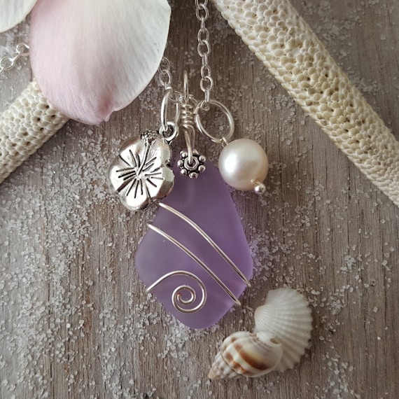 Purple sea glass jewelry store