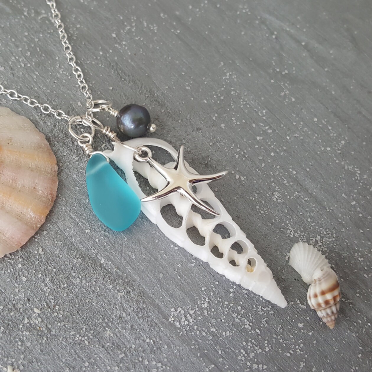 Hawaii Center Sliced Natural Terebra Turritella Shell Necklace | Etsy