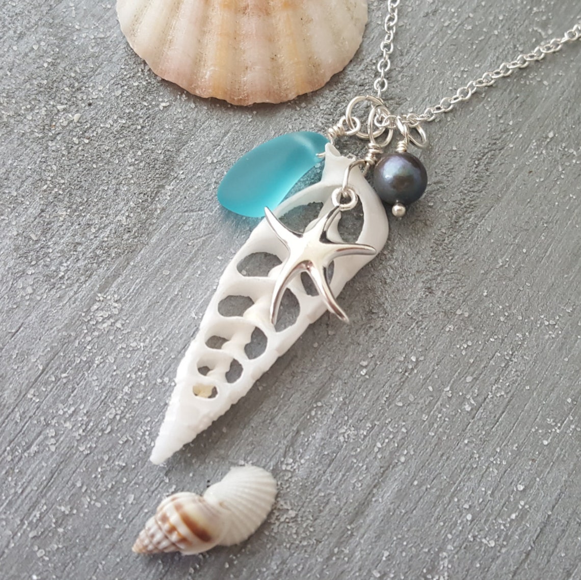 Hawaii Center Sliced Natural Terebra Turritella Shell Necklace | Etsy