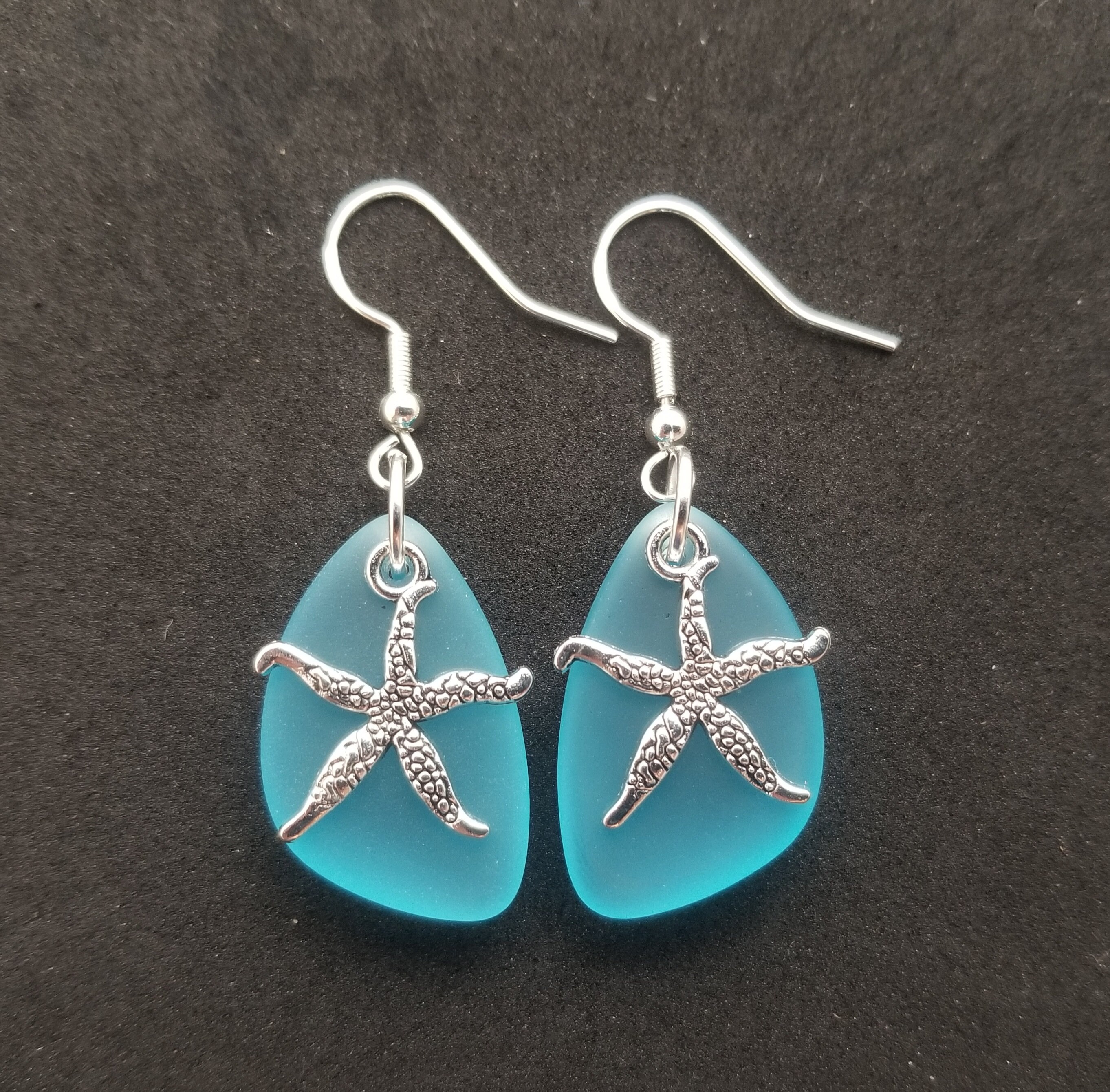 Handmade in Hawaii, Turquoise Bay Blue "twin Starfish" Sea Glass ...