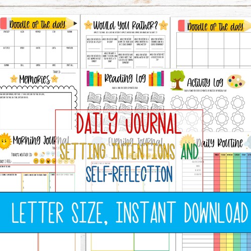 Kids Daily Journal Printable Daily Reflection for Kids | Etsy