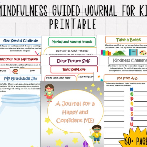 Kids Mindfulness Journal Pages Mental Health Mindfulness - Etsy