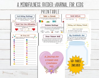 Printable Mindfulness Journal Pages & Workbook for Kids Self - Etsy