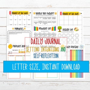 Kids Daily Journal Printable, Daily Reflection for Kids - Etsy