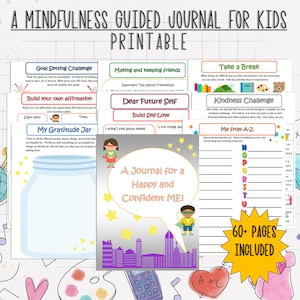 Mindfulness Guided Journal for Kids, Positive Thinking, Mental Health ...