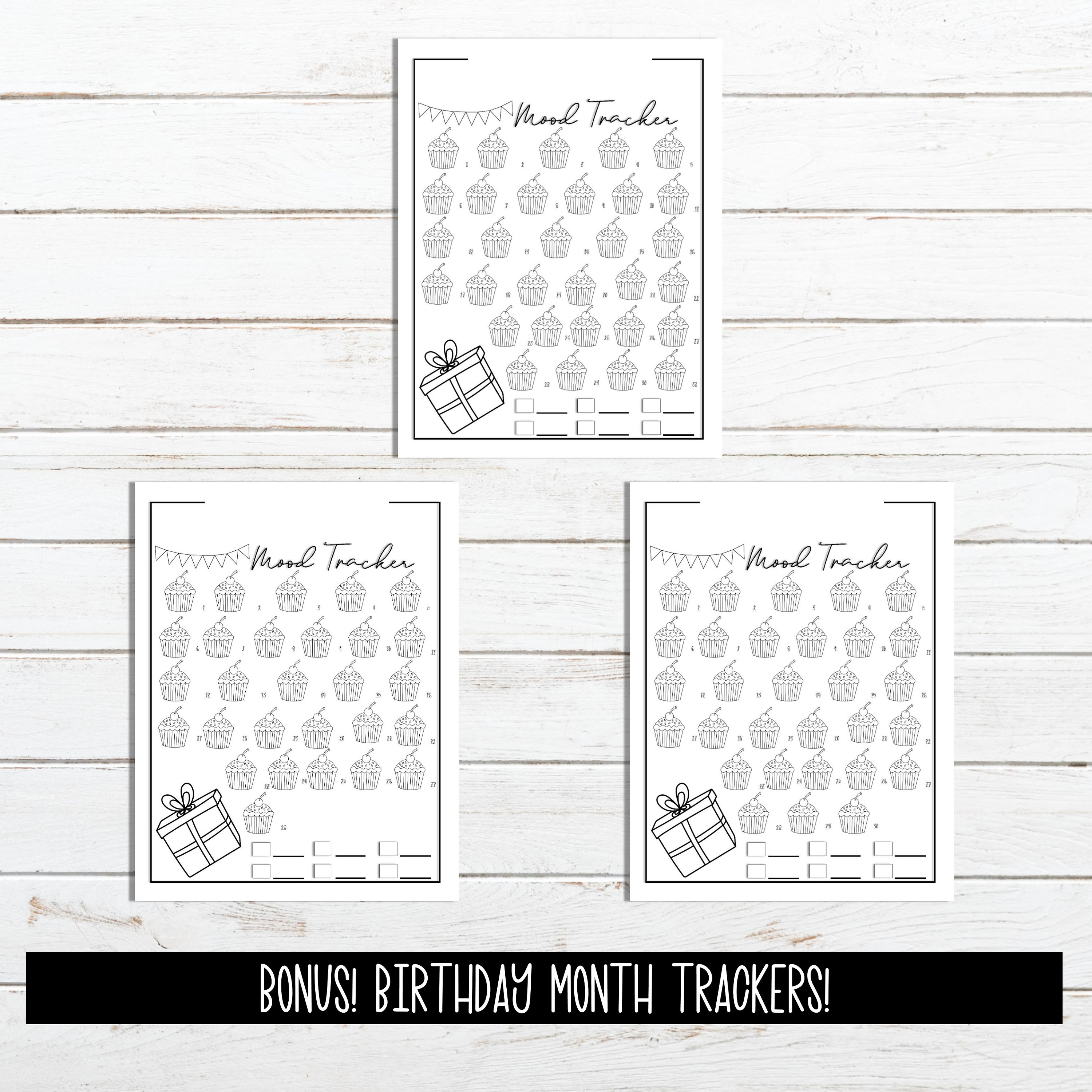 Seasonal Mood Trackers for Journals, 12 Month Mood Tracking, Mood ...