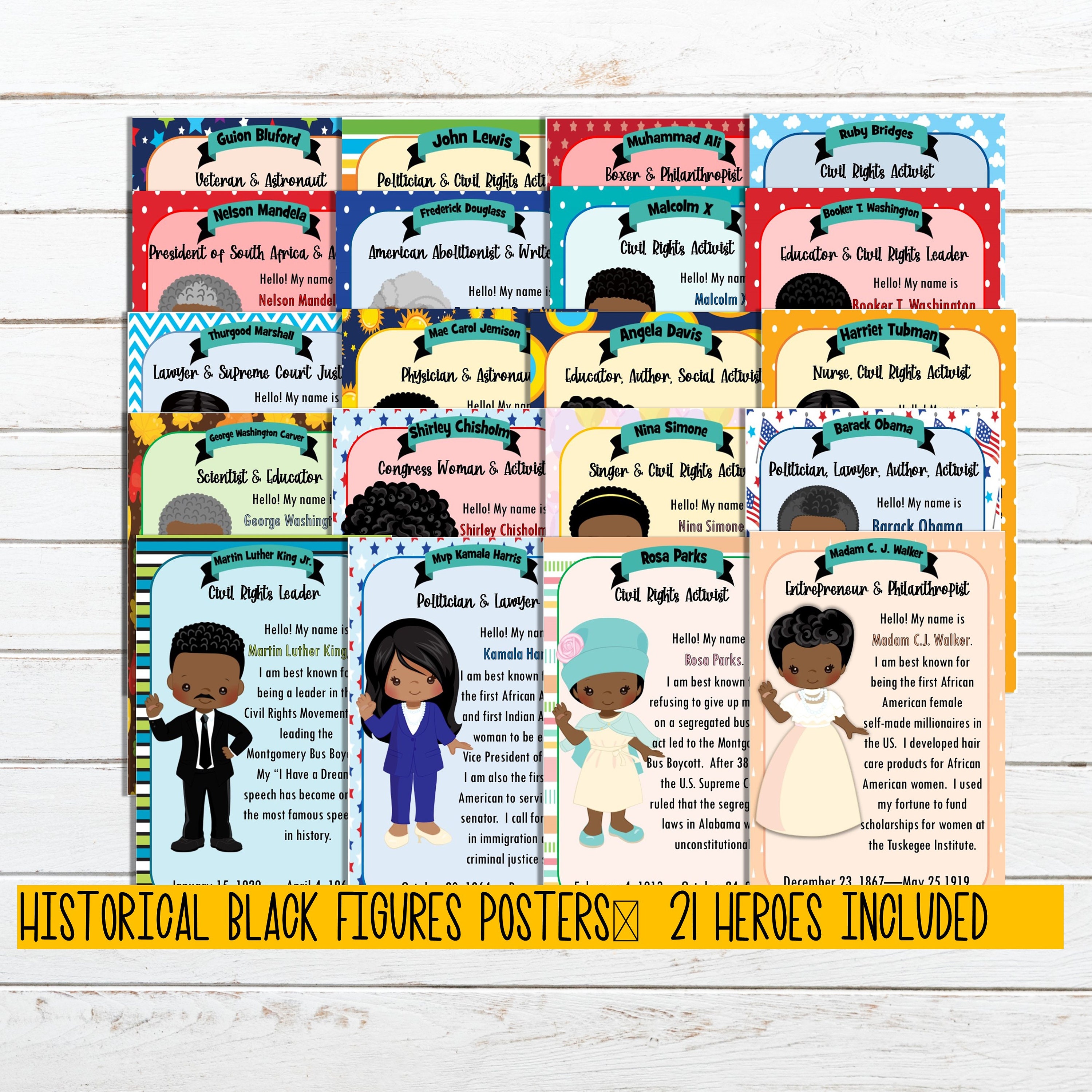 Black History POSTERS, Homeschool Resources, Kids POSTERS, Printable ...