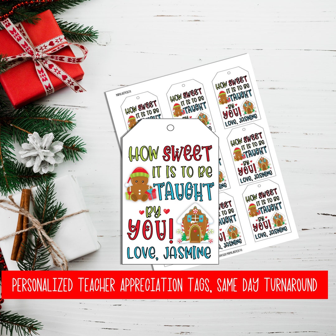Christmas Teacher Appreciation Gift Tag, Printable Gift Tags, Staff ...