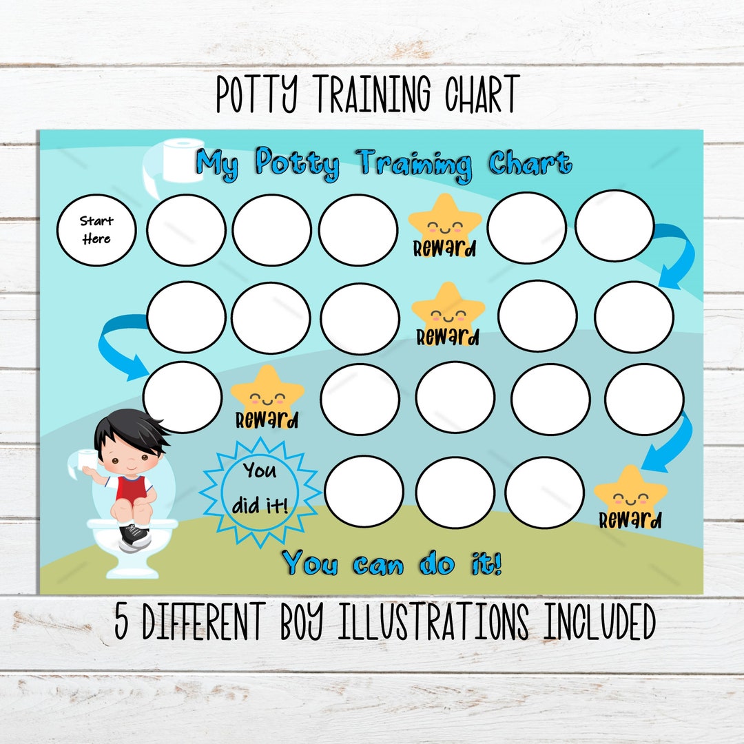 Potty Training Chart for Boys, Reward Stickers Chart - Etsy
