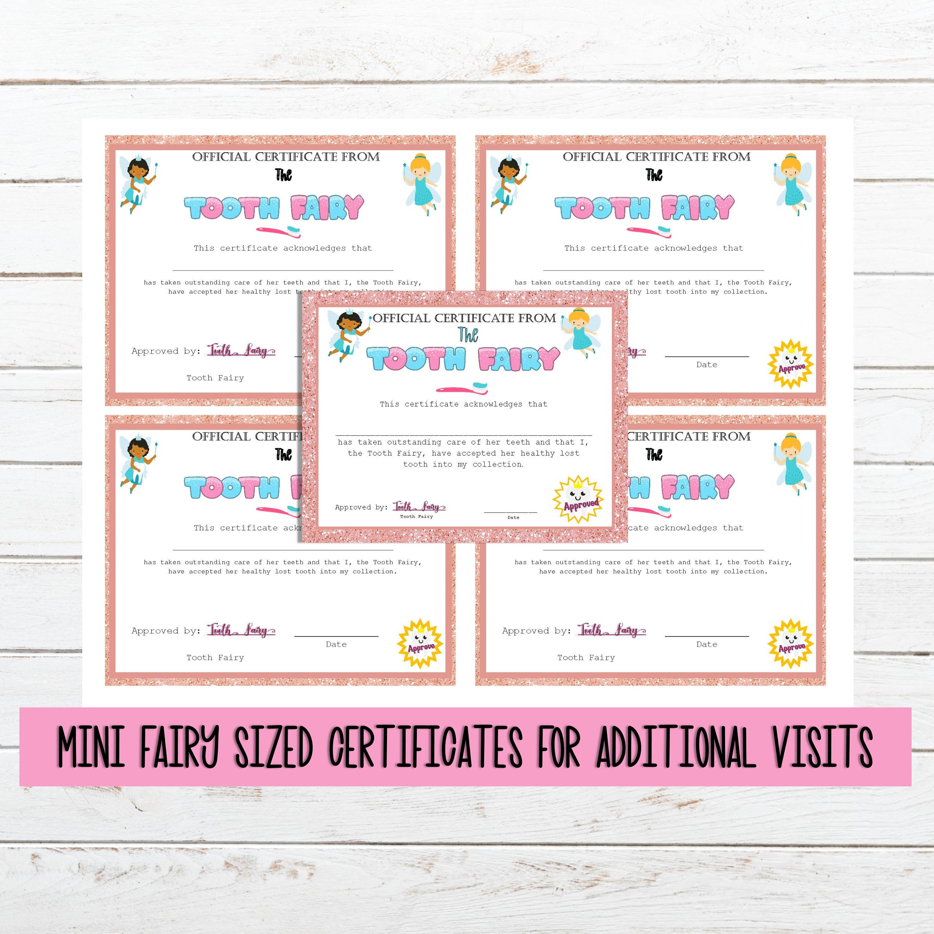 First Lost Tooth Certificate for Girls, Tooth Fairy Certificate for ...