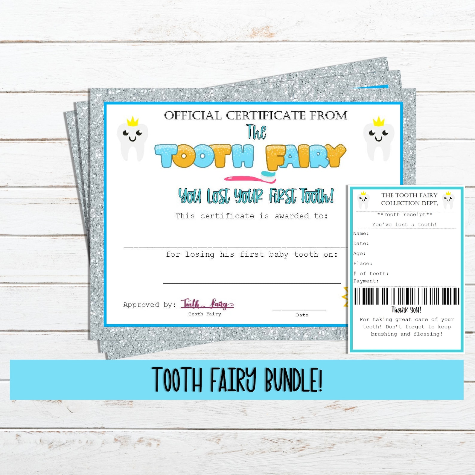 First Lost Tooth Certificate for Boys, Tooth Fairy Certificate for ...