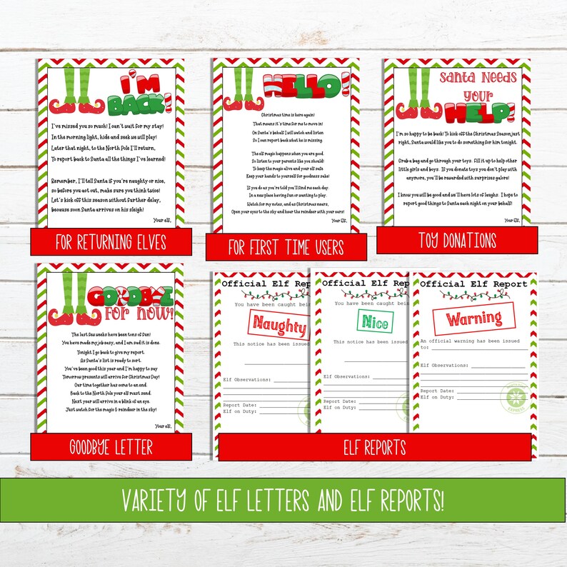 Printable BOY Elf Arrival Set, Elf Activity Set, Elf Welcome Letter ...