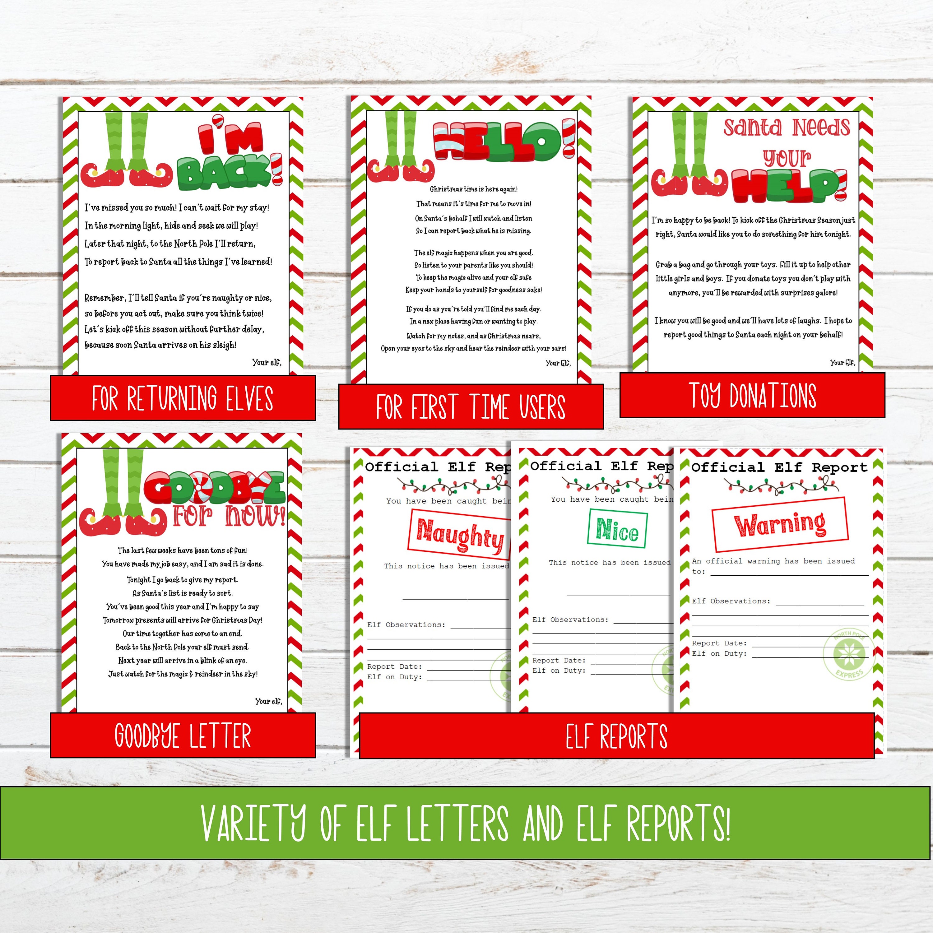 Printable BOY Elf Arrival Set, Elf Activity Set, Elf Welcome Letter ...