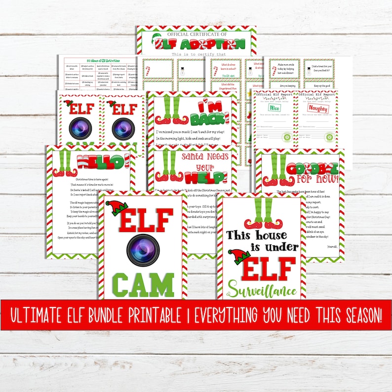 Printable BOY Elf Arrival Set, Elf Activity Set, Elf Welcome Letter ...