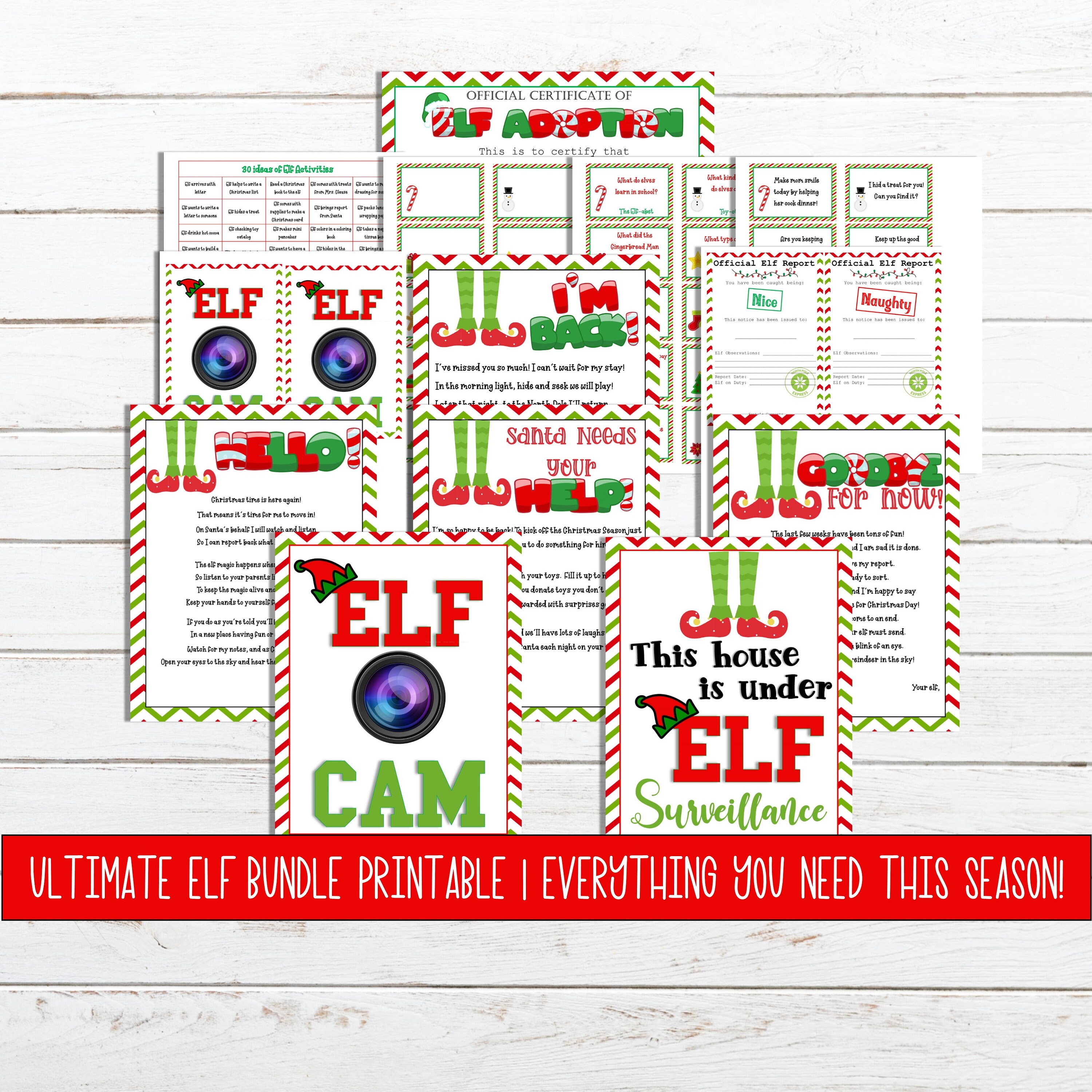 Printable GIRL Elf Arrival Set Elf Activity Set Elf Welcome - Etsy