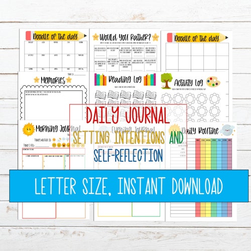 Kids Daily Journal Printable Daily Reflection for Kids - Etsy