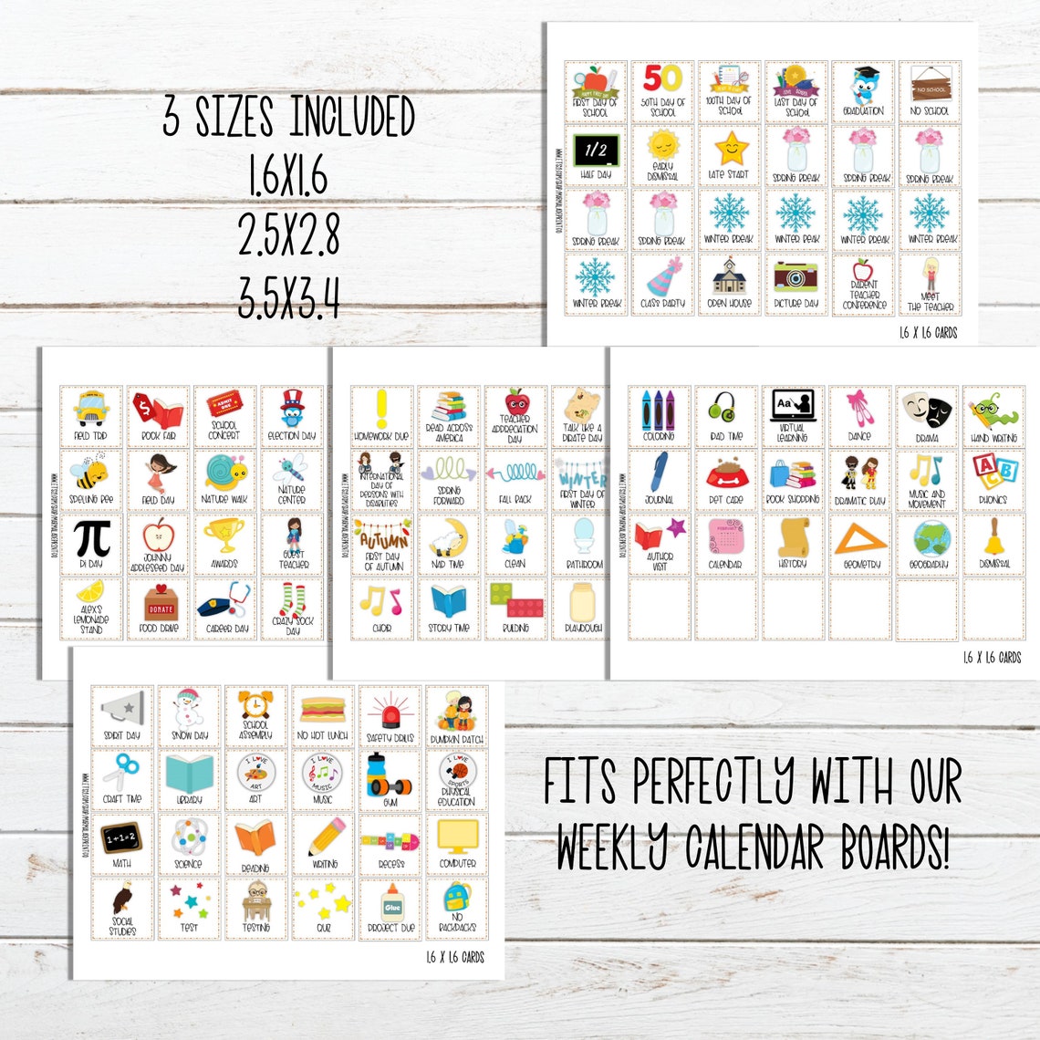 Printable School Activity Cards 114 Cards Included, Visual Calendar ...