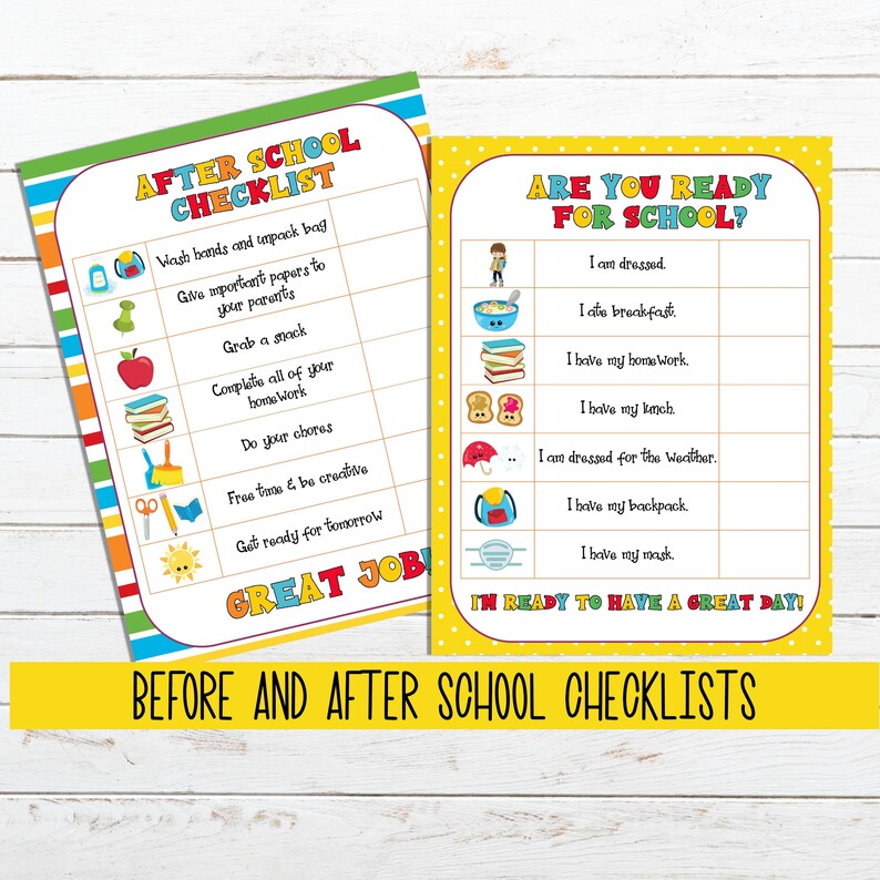 Productivity Checklists for Boys, Visual Routine Charts, Morning and ...
