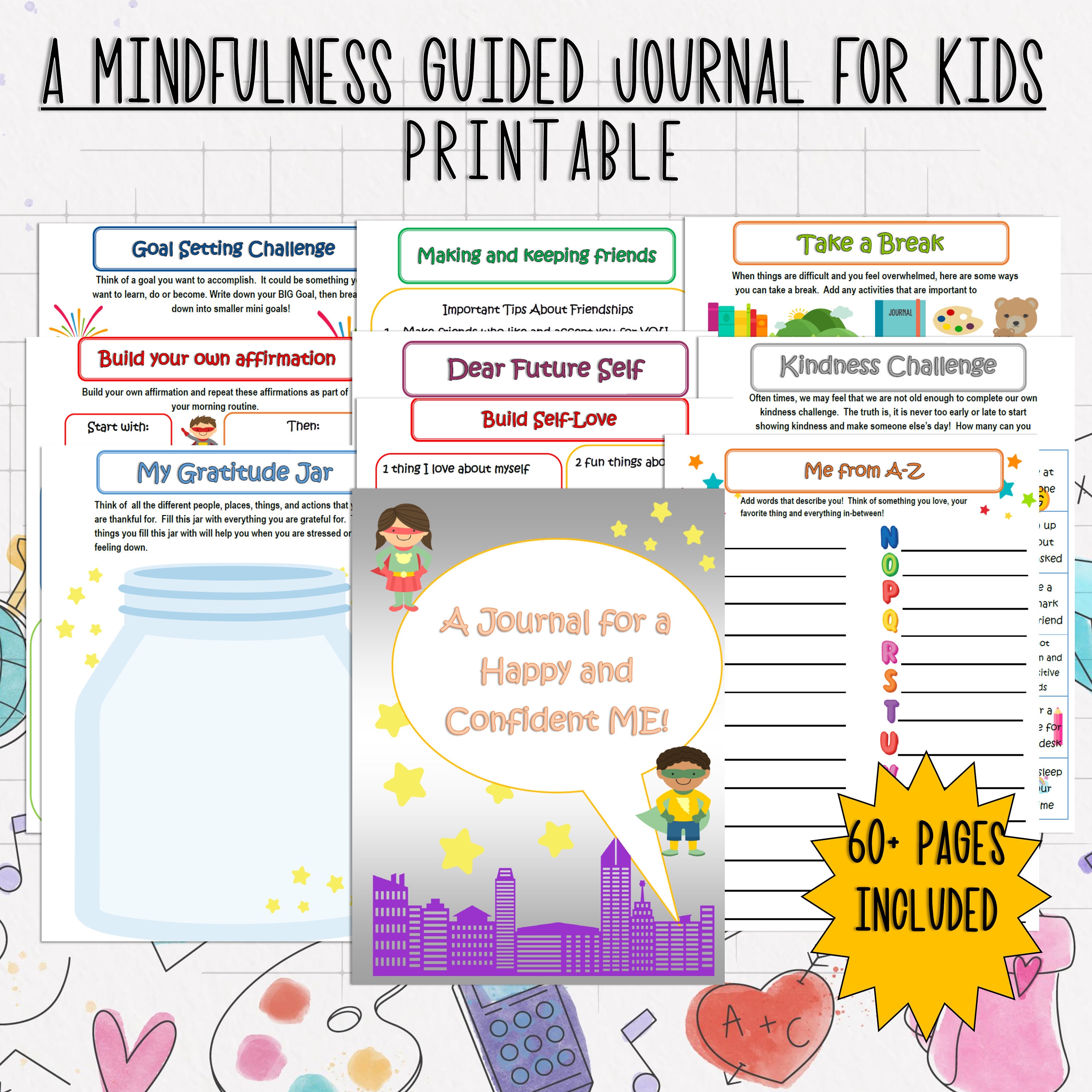 Mindfulness Guided Journal for Kids Positive Thinking Mental - Etsy Canada