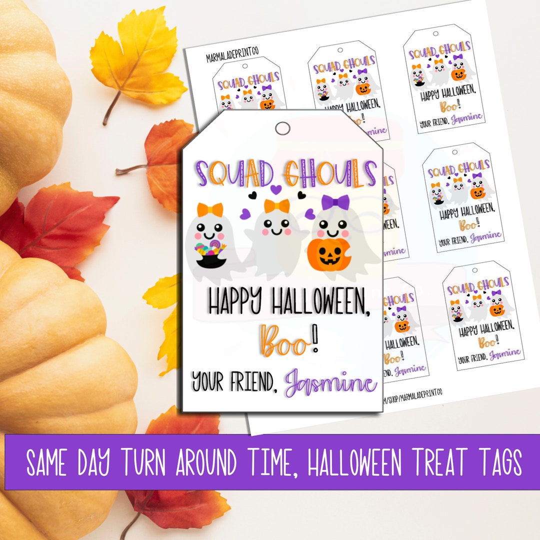 Printable Halloween Favor Tags, Halloween Trick or Treat Tags ...