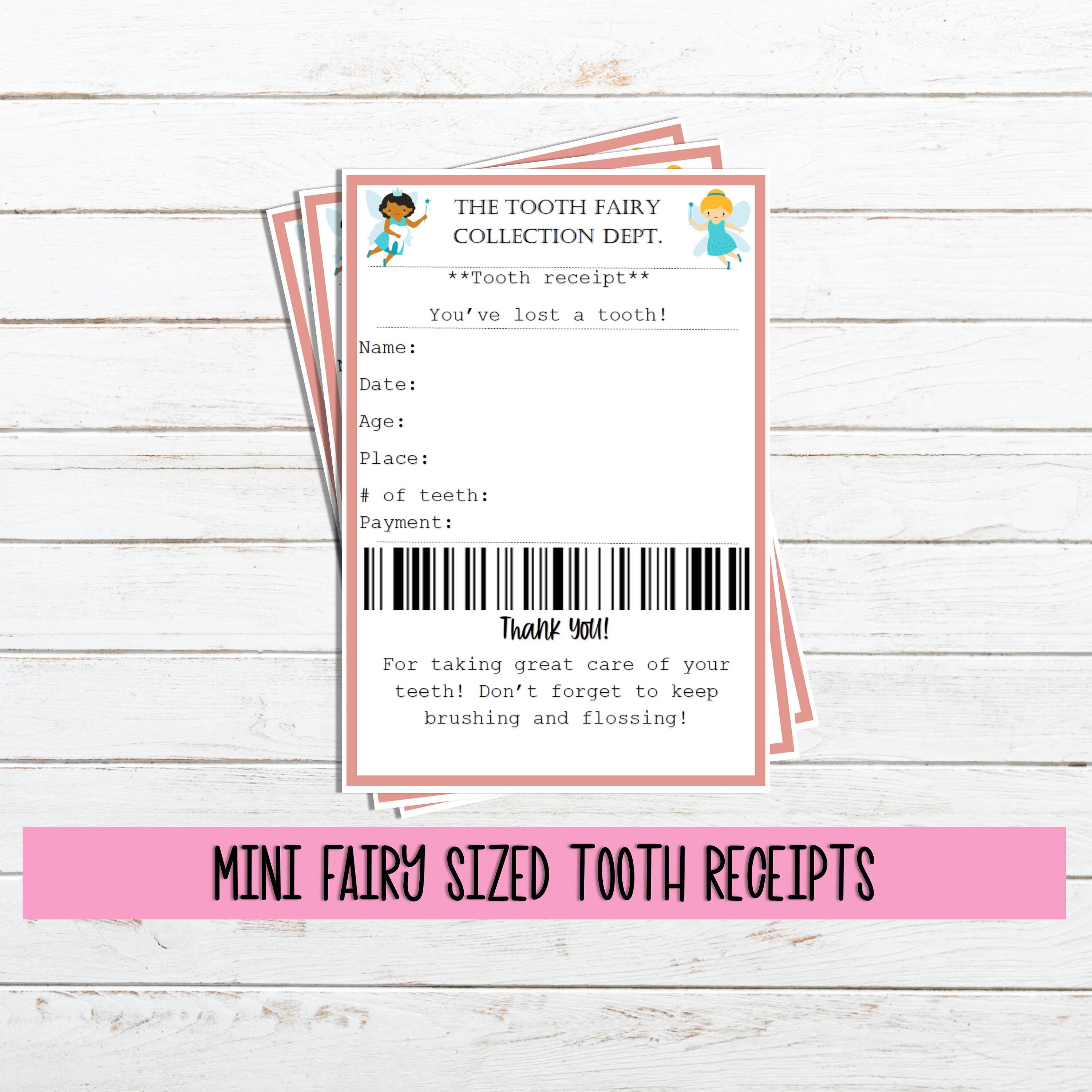 First Lost Tooth Certificate for Girls, Tooth Fairy Certificate for ...