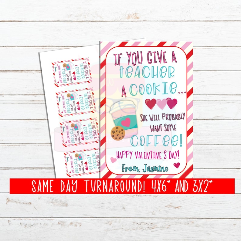 Printable Teacher Valentine Card Valentine Treat Tags If You - Etsy