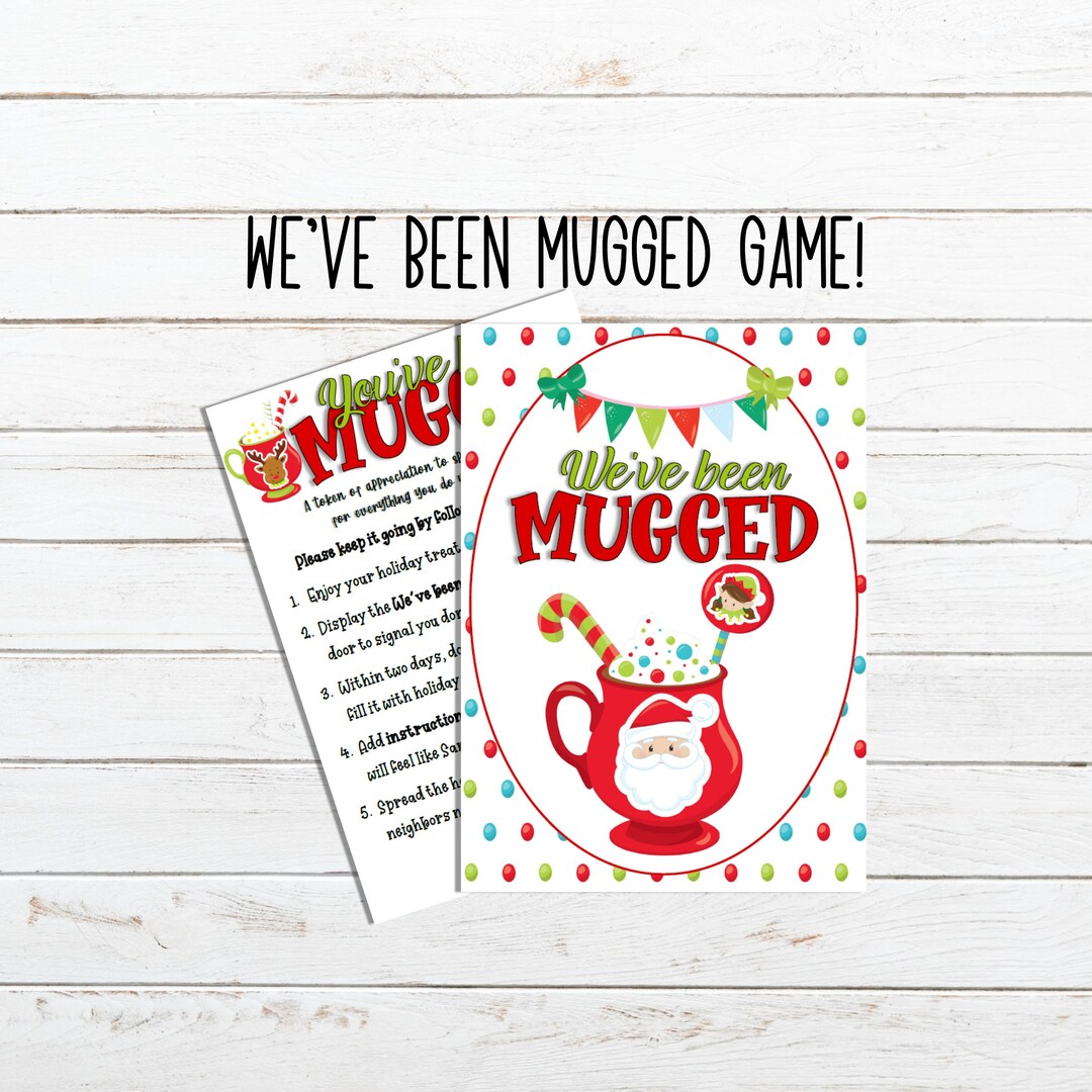 You've Been Mugged Printable for a Quarantined Christmas, Social ...