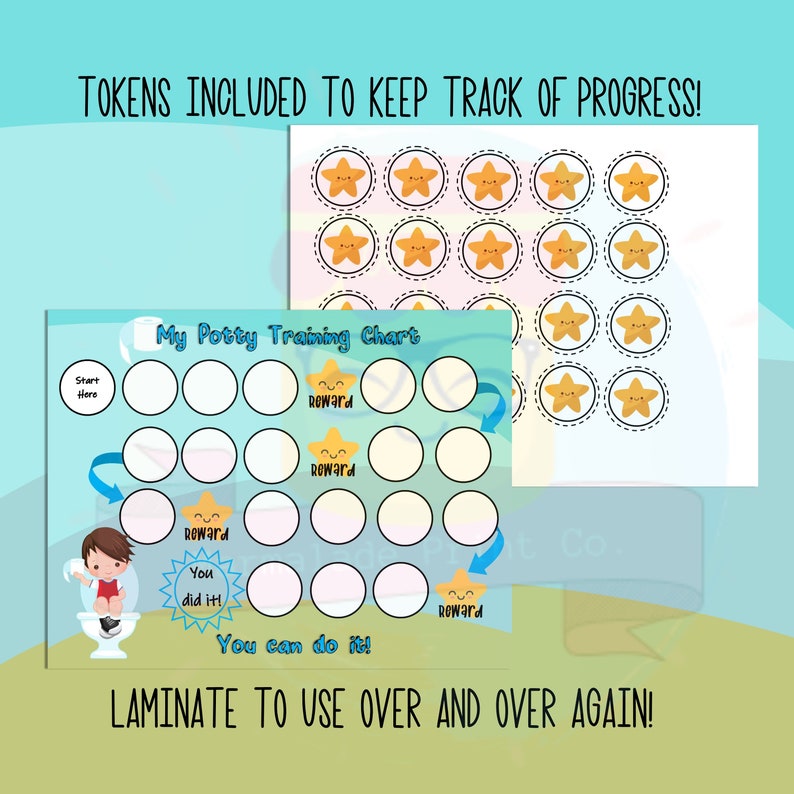Potty Training Chart for Boys, Reward Stickers Chart - Etsy