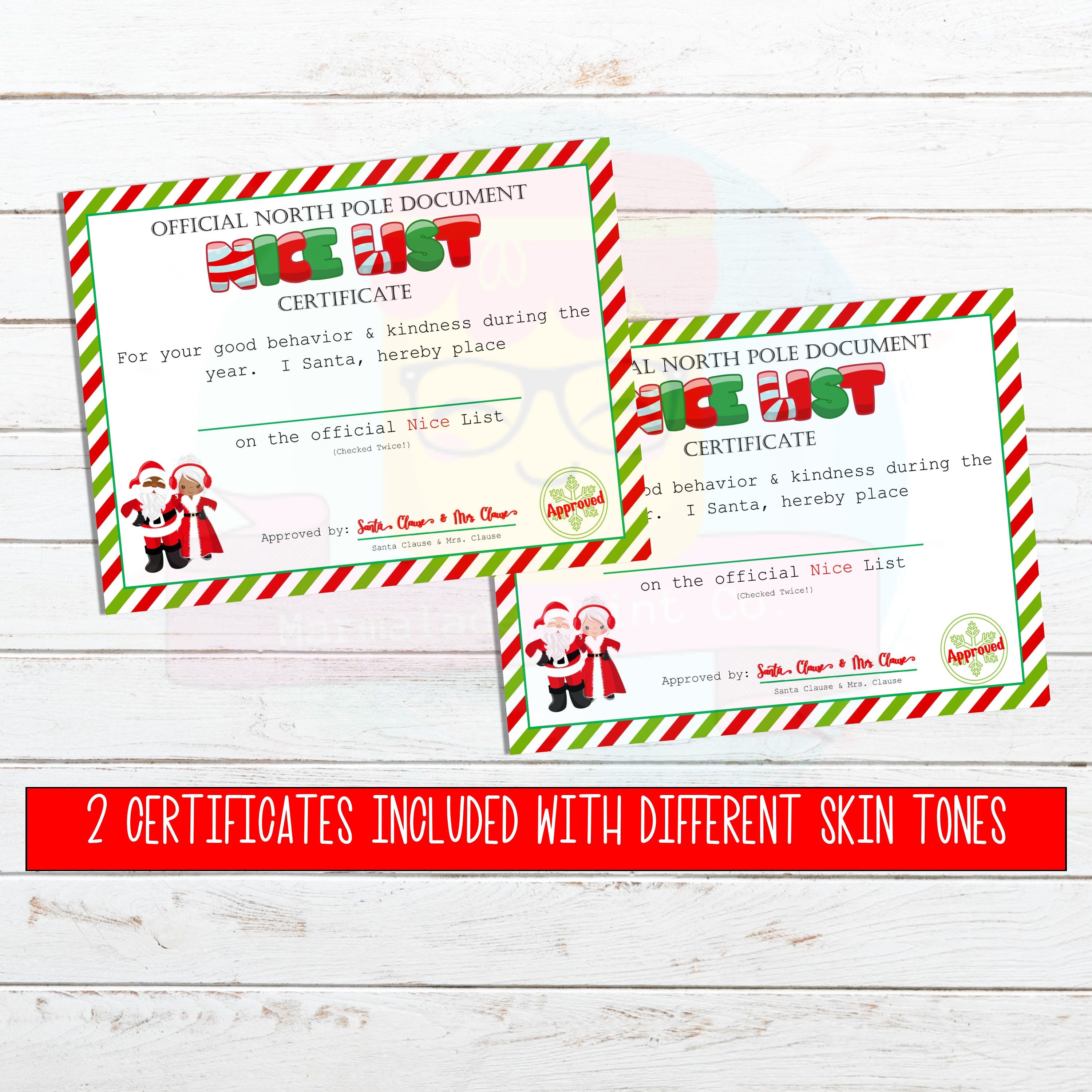 Printable Letter From Santa and Nice List Certificate, Santa Printable ...