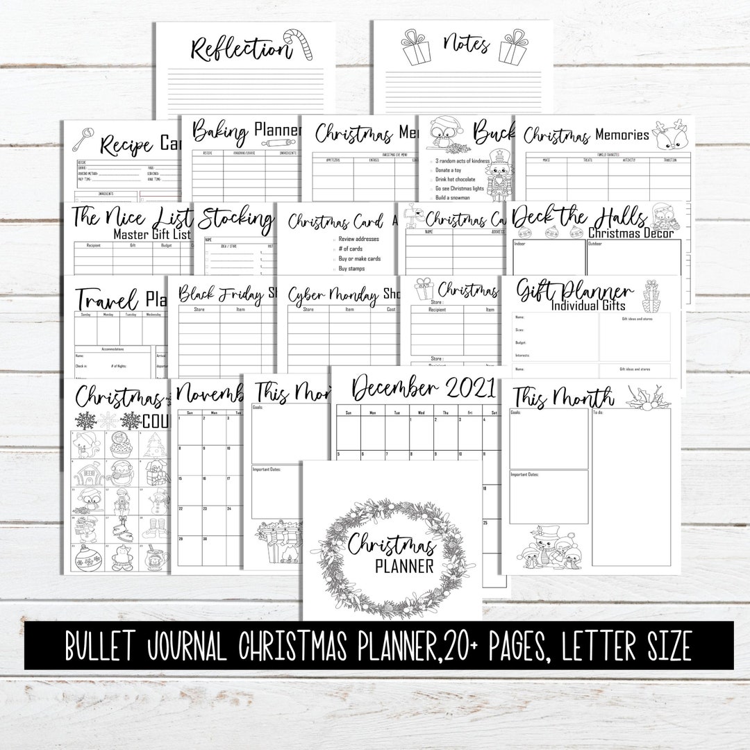 Printable Journal Christmas Planner, Christmas to Do List, Holiday ...