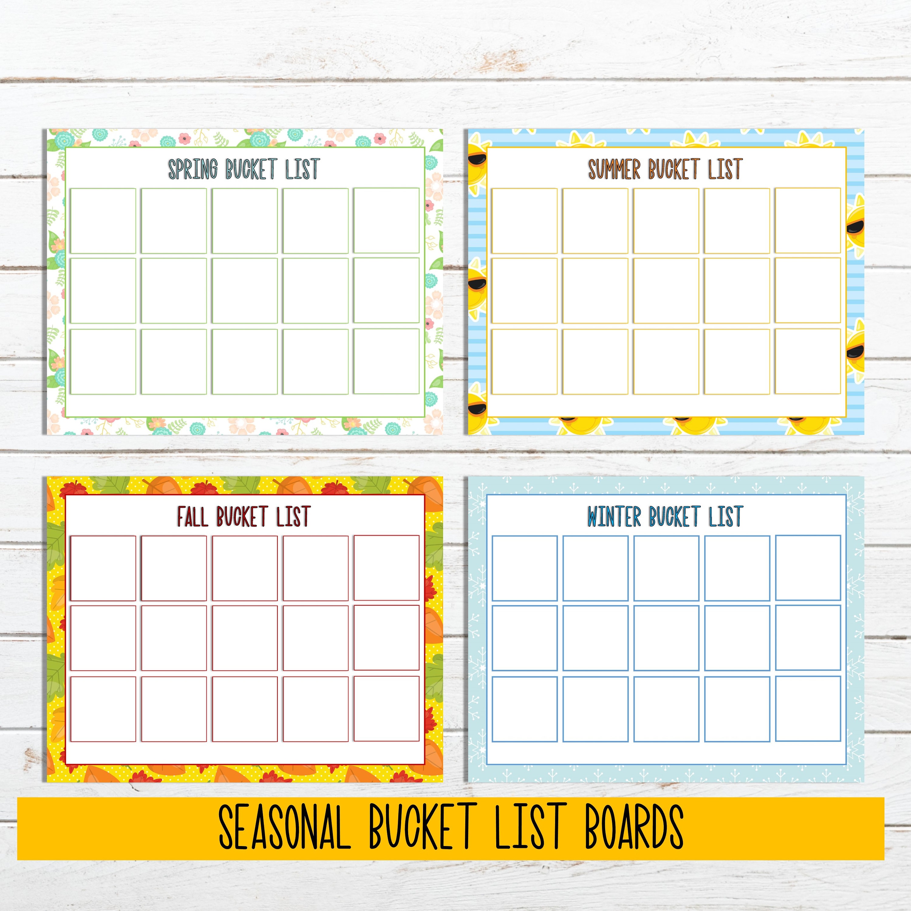 Seasonal Bucket Lists for Kids With 140 Cards , Visual Bucket List ...