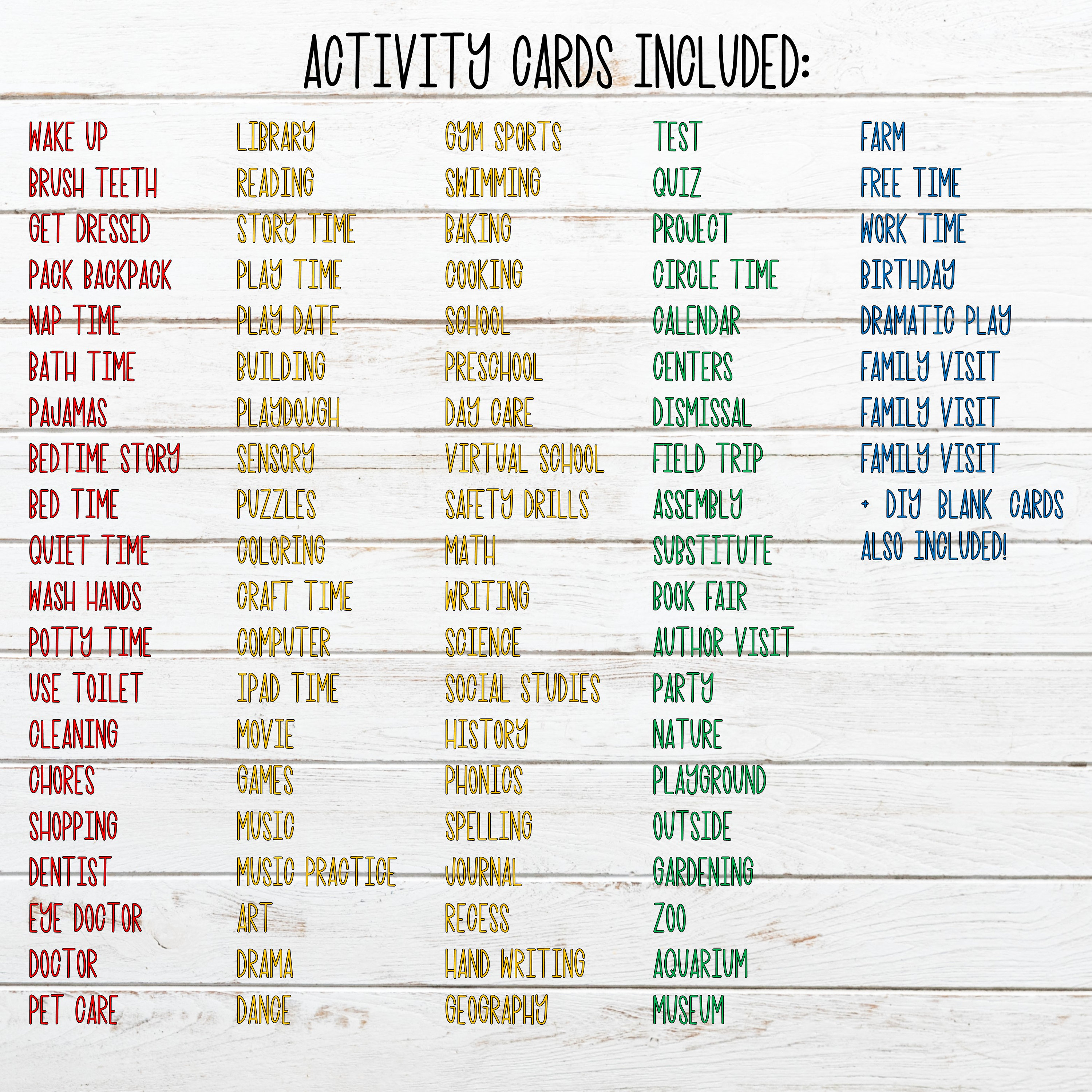 Printable Daily Schedule With Cards, Homeschool Schedule, Visual ...