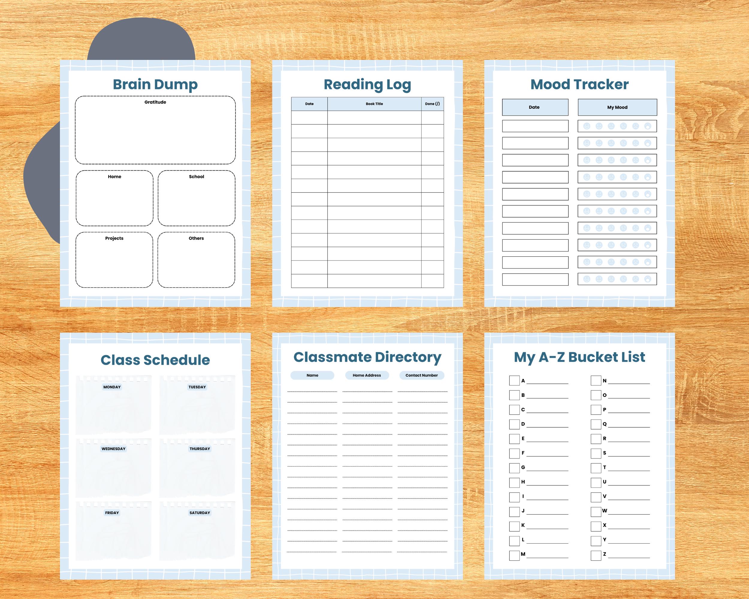 Printable Blue Academic Student Planner - Etsy