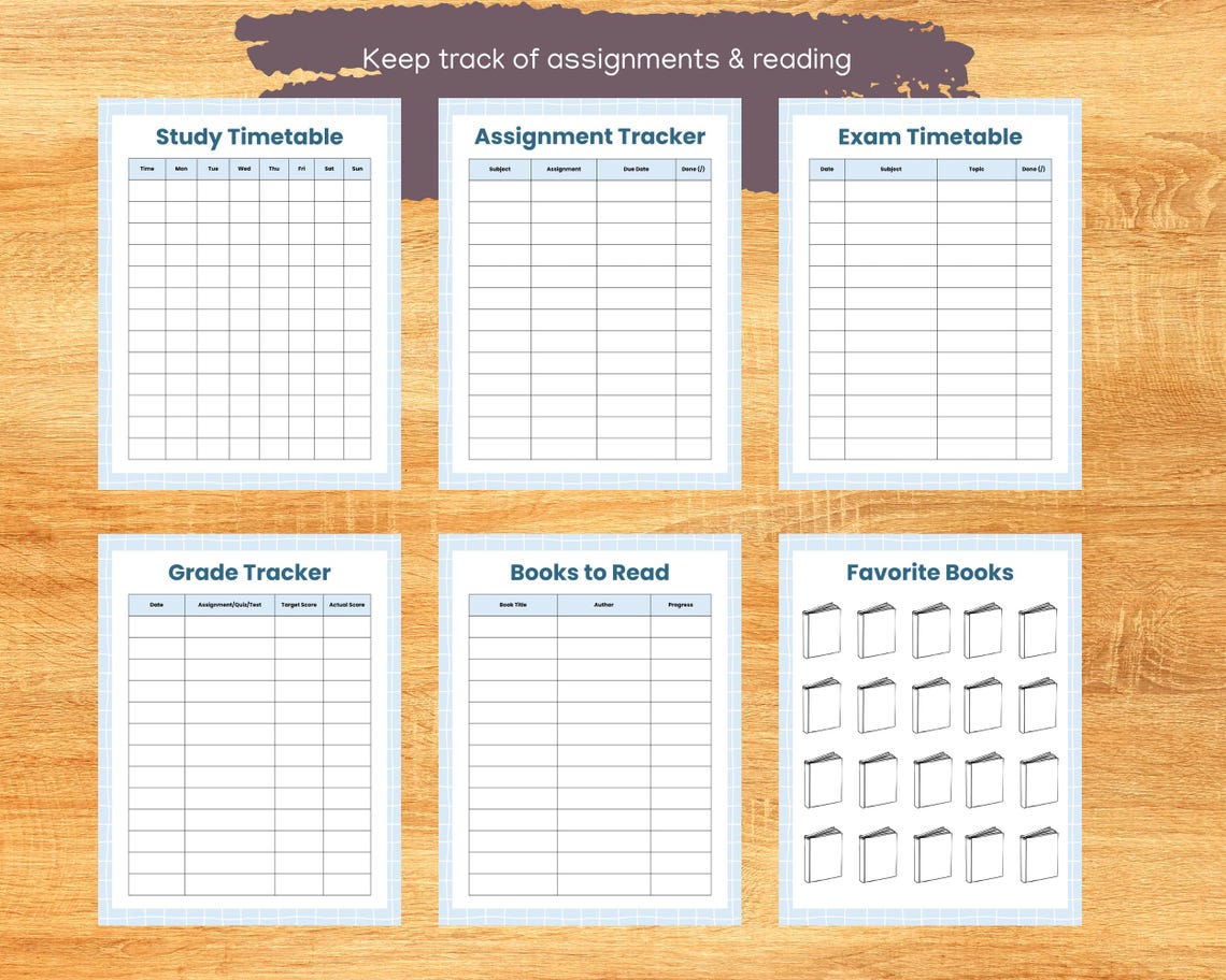 Printable Blue Academic Student Planner - Etsy
