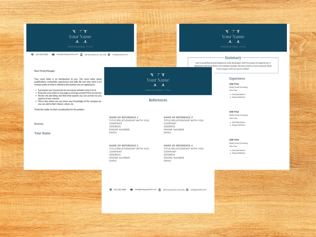 Editable Resume Bundle for Canva or PDF Program - Etsy