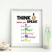 Think Before You Speak, Classroom Decor, Classroom Rules, Teacher Gift ...