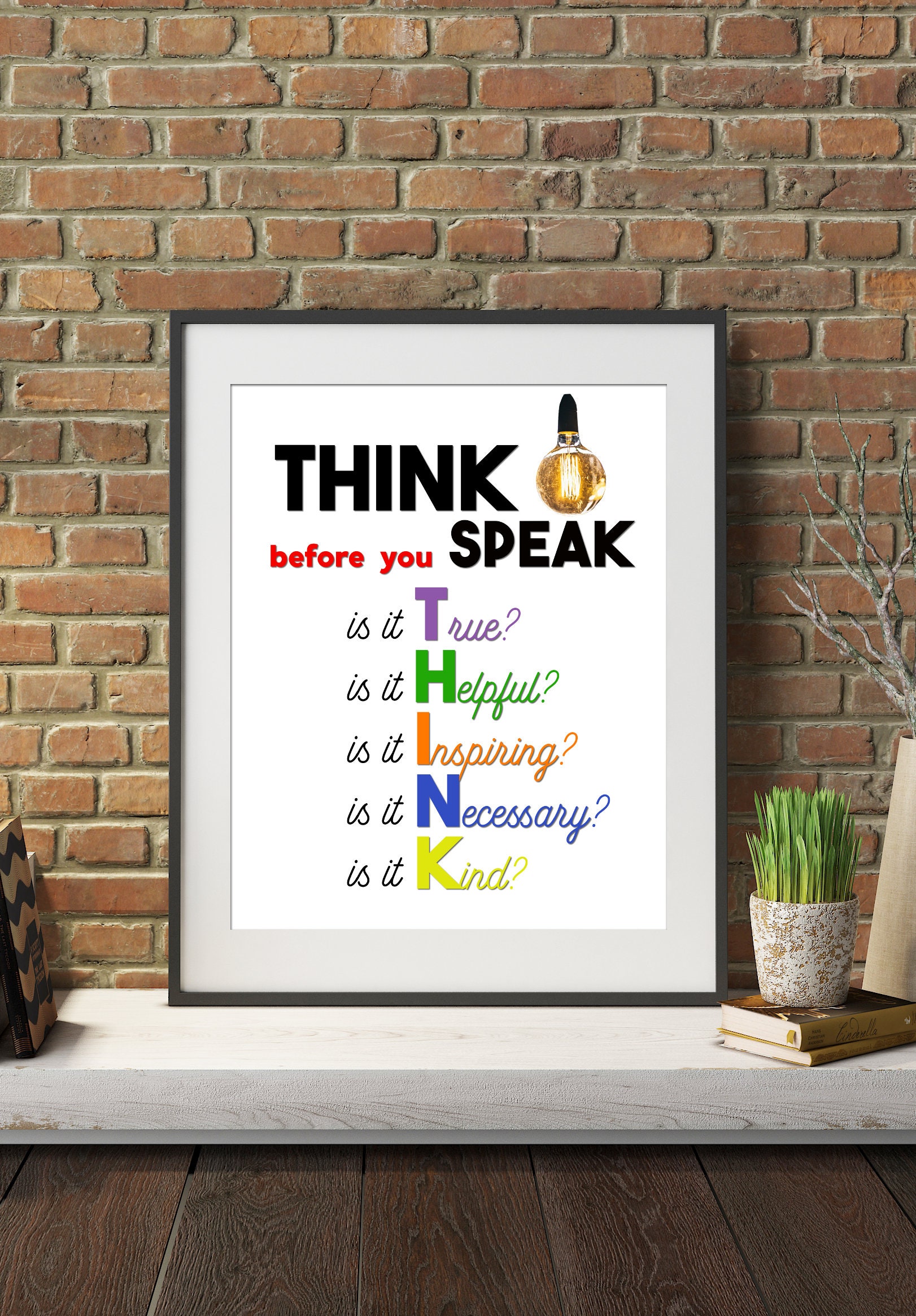 Think Before You Speak, Classroom Decor, Classroom Rules, Teacher Gift ...