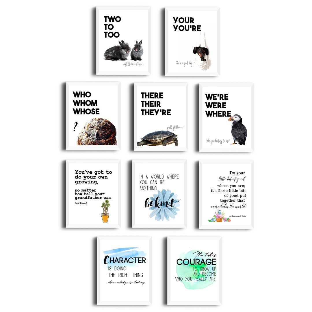 Classroom Decor, Set of 10, Printables, Inspirational Quotes, for Kids ...