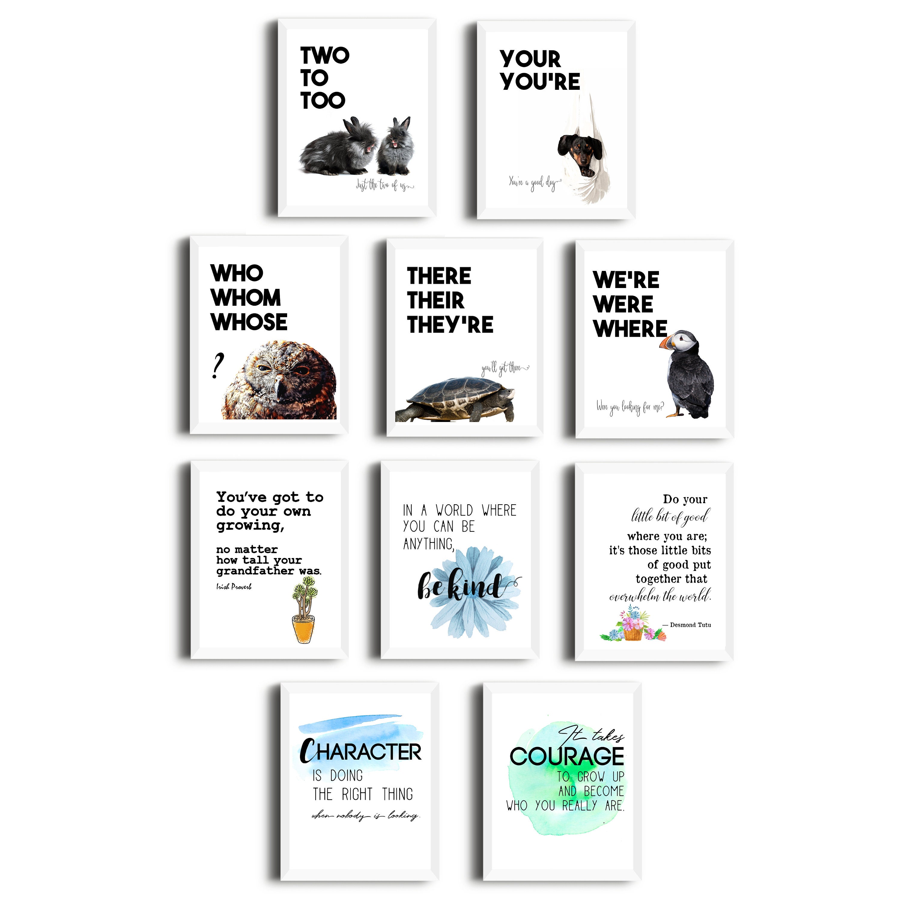 Classroom Decor, Set of 10, Printables, Inspirational Quotes, for Kids ...