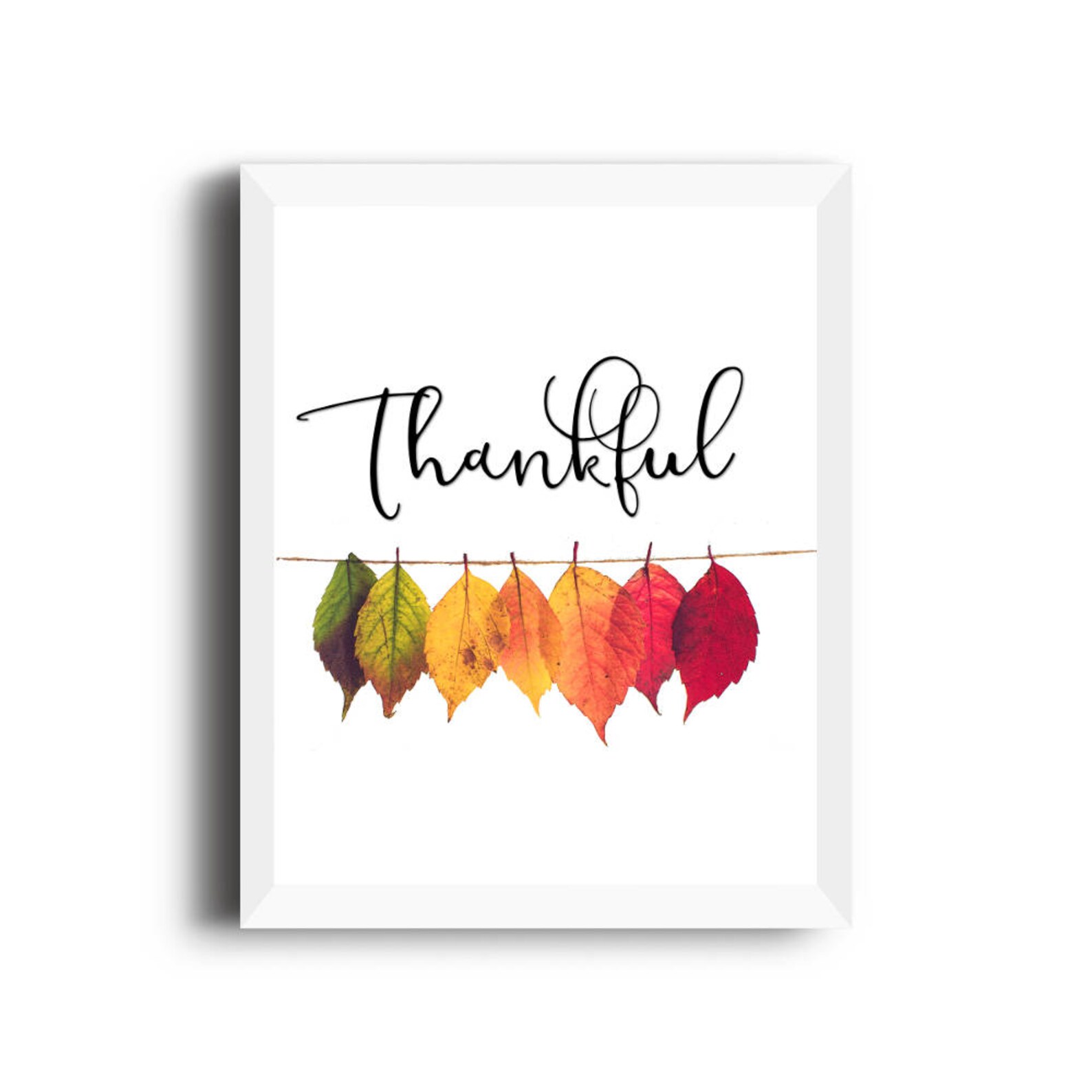 Thanksgiving Decor Autumn Leaves Thankful Printable - Etsy