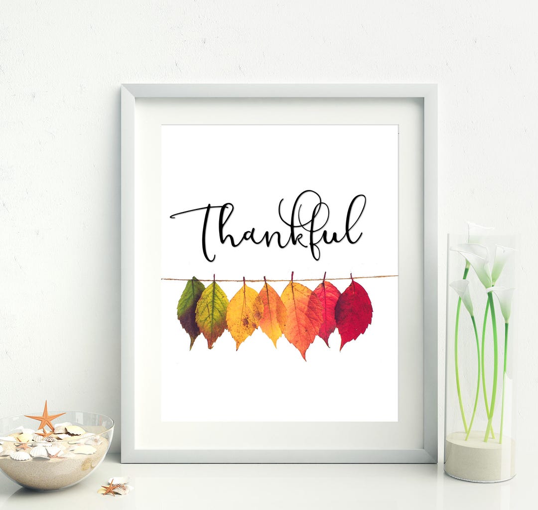 Thanksgiving Decor | Autumn Leaves | Thankful Printable | Thanksgiving ...