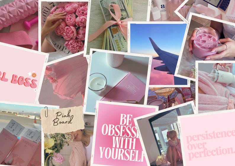 Pink Vision Board Wall Art Photo Kit 2026 Planner - Etsy