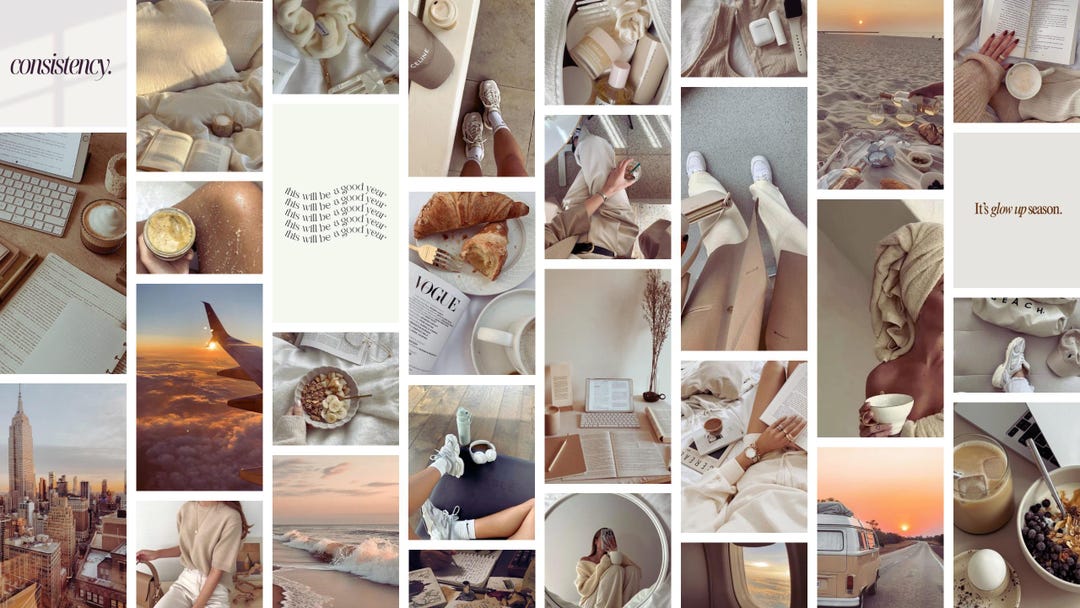 Neutral Cozy Vision Board Wall Art Photo Kit 2026 Planner - Etsy